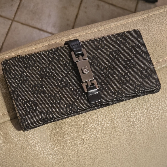Gucci | Bags | Gucci Denim Long Wallet | Poshmark